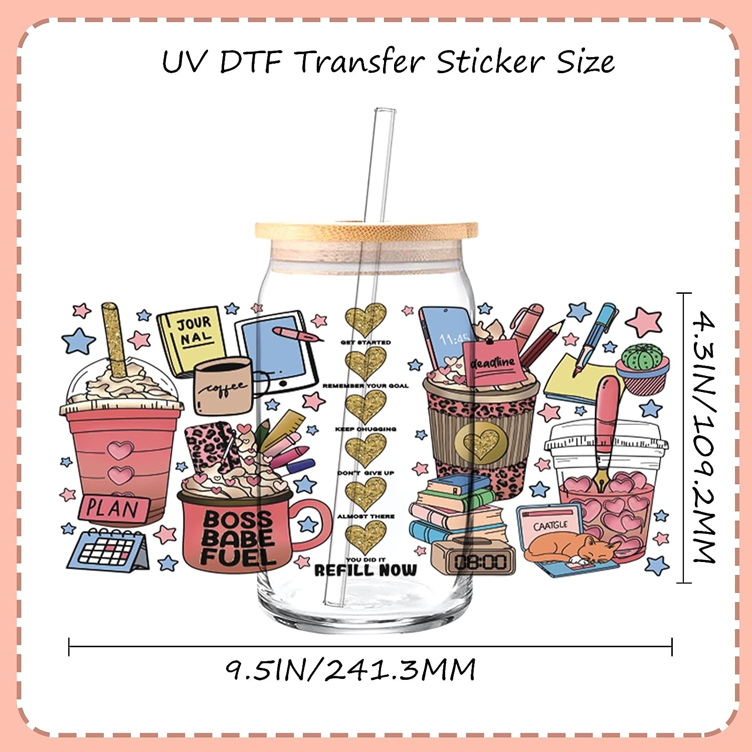 UV DTF Sticker Wraps for 16oz Glass Cans Waterproof Decals – Trendy Supply