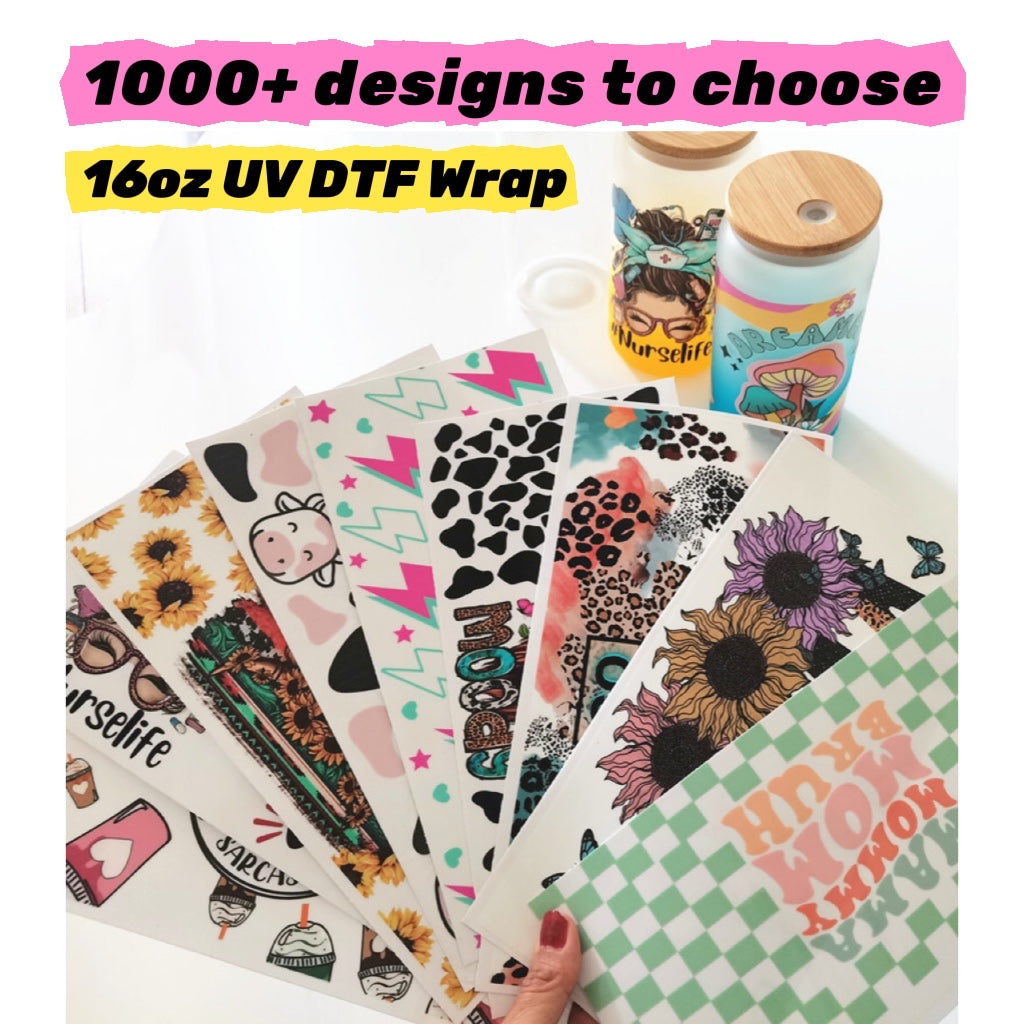UV DTF Sticker Wraps for 16oz Glass Cans Waterproof Decals – Trendy Supply